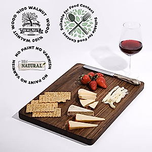 Dark Walnut Wood Cutting Board For Kitchen with Juice Groove, Chopping Board Made of Walnut Wood in Large & Medium sizes for Meat, Cheese and Vegetables (Black Walnut 16x12 inch)