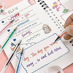 feela 200 Pack Glitter Gel Pens Set 100 Gel Pen plus 100 Refills for Adult Coloring Books Drawing Art Markers