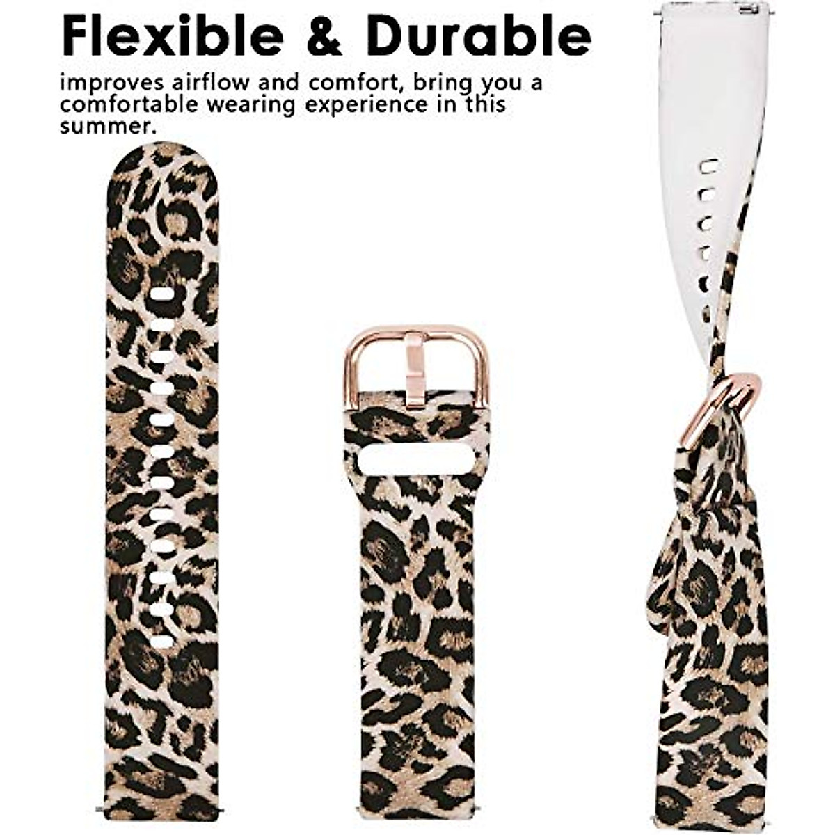 KOREDA Compatible with Samsung Galaxy Watch 5 40mm 44mm/Pro 45mm & Galaxy Watch 4 40mm 44mm & Classic 42mm 46mm/Galaxy Watch 3 41mm/Active 2 40mm 44mm Bands, 20mm Fadeless Pattern Printed Silicone Bands