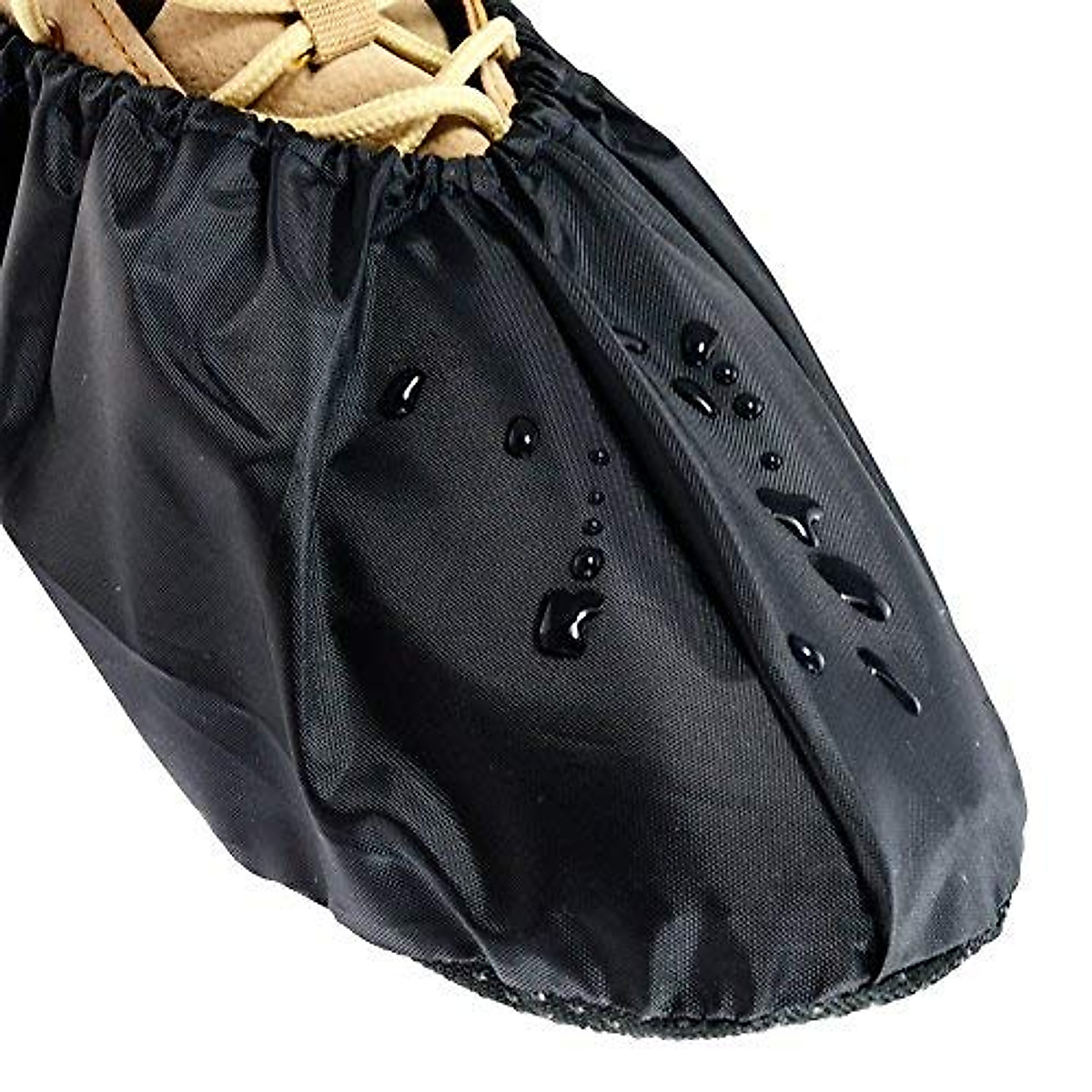 LINKEASE Reusable Boot & Shoe Covers Water Resistant Non Skid and Washable for Real Estate Contractors to Keep Floors Carpets Footwear and Rooms Clean - 5 Pairs (Large, Black)