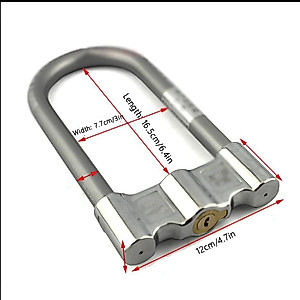 DULASP Bike Lock Bike U-Lock Security Lock Mountain Bike Motorcycle Lock Electric Vehicle Lock U-Shaped Lock with 3 idle Keys U Lock