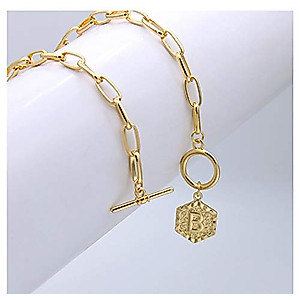 JA.S.JR 18K Gold Plated Initial Necklace Gold Necklaces for Women Letter Necklace