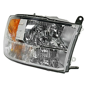 HDOZTOJI Headlight Halogen Right Passenger Side Clear Lens Chrome Interior Lens Driving Head Light Headlamp for Ram 1500 Classic 2019-2021 1500/2500/3500 2013-2018