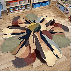 Teprac Premium Hand-Tufted High-Low Pile Wool Rug - Soft, Plush, and Durable -Ideal for Home Décor, Color Grey-Perfect for Living Rooms and Bedrooms 4X64 SPN-XF404C