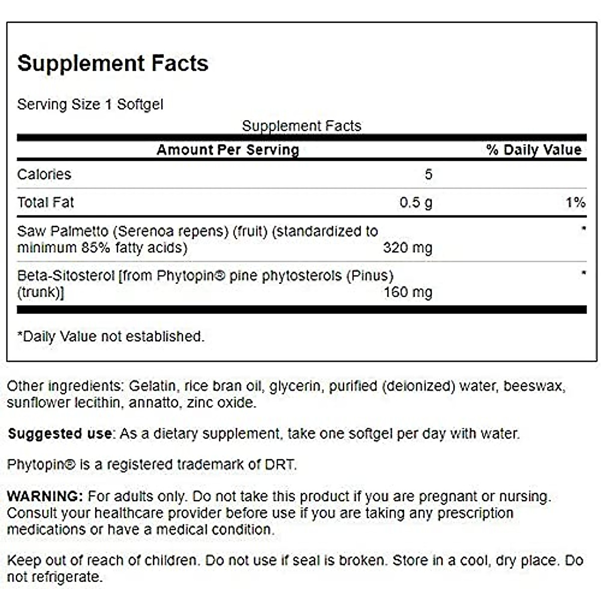 Swanson Saw Palmetto and Beta Sitosterol 30 Sgels (3 Pack)
