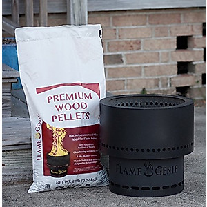 Flame Genie FG-19 Portable Smoke-Free Inferno Wood Pellet Fire Pit, USA Made, 19" Diameter, Black