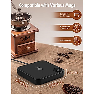 Coffee Mug Warmer - Mug Warmer for Desk with 2 Temperature Settings, Electric Coffee Cup Warmer, Auto Shut Off Coffee Warmer White