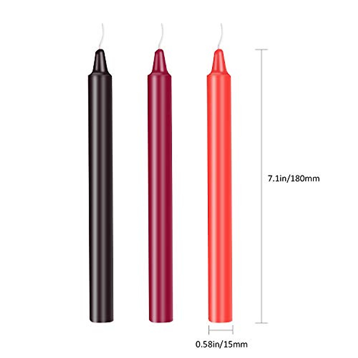 BBTO Low Temperature Candles Valentine's Day Candles Wax Dripping Candles Romantic Candles Long Thin Candles Love Candles for Couples Lovers (6 Pieces)