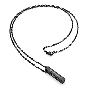 Jovivi Personalized Custom Stainless Steel Cube Bar Urn Necklace for Ashes Memorial Pendant Ash Keepsake Cremation Jewelry