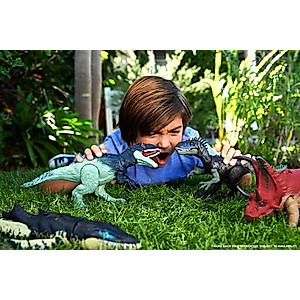 Mattel Jurassic World Dominion Wild Roar Eocarcharia Dinosaur Action Figure Toy with Sound & Attack Action, Plus Downloadable App & AR