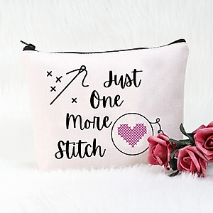 POFULL Cross Stitch Gift Just One More Stitch Cosmetic Bag Craft Love Gift (Just One More Stitch Cosmetic Bag)