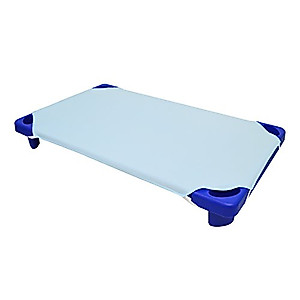 American Baby Company 100% Natural Cotton Percale Toddler Daycare/Pre-School Cot Sheet, Blue, 23" x 40", Soft Breathable, for Boys and Girls