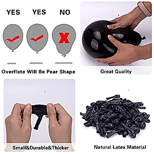 Matte Black Balloons 5 Inch 120pcs Pearl Black Balloons Black Latex Balloons for Birthday Engagement Wedding Anniversary Halloween Party Decorations, Small Balloons For Father's Day Retirement Supply