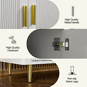 IKIFLY Modern Slate Coffee Table with 16 Colors LED Lights and Glass Doors, Durable Rectangle Design End Table for Living Room Bedroom