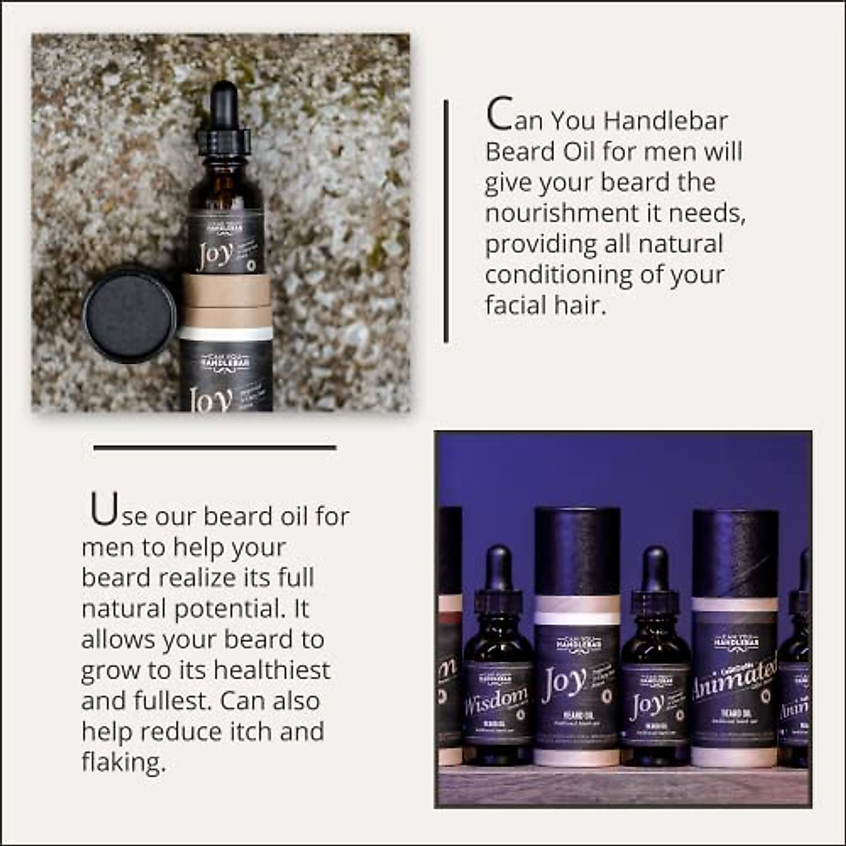 CanYouHandlebar Beard Oil for Men, Natural Beard Care Conditioner Moisturizer Softener Grooming Product, Peppermint and Clary Sage Scent, 1oz Dropper Bottle