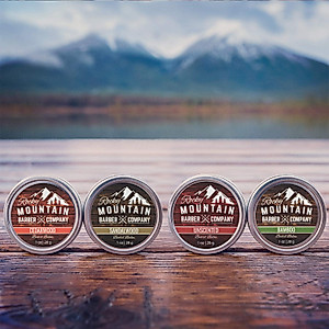 Beard Balm Variety Pack - 4 Natural Samples (1 oz each) with Argan Oil, Shea Butter, Coconut Oil & Jojoba Oil - Rich in Vitamins & Minerals