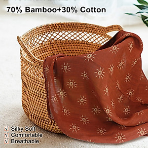 Babekin Baby Swaddle Blankets, Soft Silky Baby Blankets for Baby Boys & Girls, 100% Organic Cotton, Breathable and Skin-friendly Baby Receiving Swaddles, Baby Blankets Unisex, 47 x 47 inches (Style D)