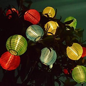 Solar LED Lanterns String Lights, ibdone 16.4Ft 5M 20 LED Waterproof Outdoor Decorative Stringed LED String Lights Lanterns for Party,Christmas,Garden,Patio,Halloween, Decoration (Multi Color)