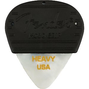 Fender Mojo Grip Guitar Picks 351 Shape, Celluloid, White Moto, Heavy, 3-Pack