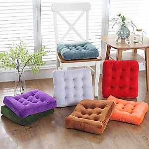 LUYAJYI Dining Chair Chair Cushions, 4 inch Thick Chair Cushions, Warm and Comfortable Square Chair Cushions for Home, Kitchen, Living Room Decor (Black, 17.7x17.7 inch)