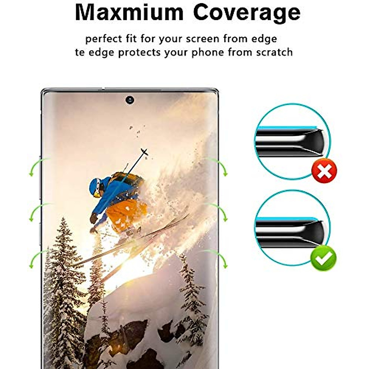 [2+2Pack] Galaxy Note 10 Plus Screen Protector and Camera Lens Film-9H hardness Tempered Glass-Support Fingerprint Unlock-Bubble Free-for Samsung Galaxy Note 10 Plus 5G(6.8") HD Clear Screen Protector