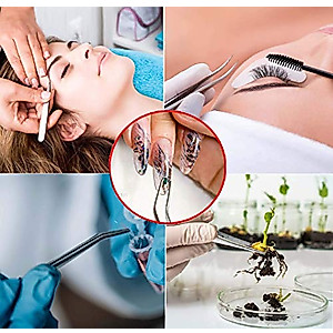 5pc Cooking Tweezers Precision Kitchen Plating Tweezer Stainless Steel Curved Tongs for Baking Decorating Beauty