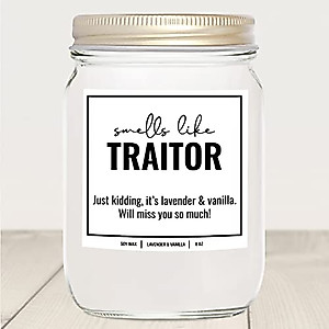 YouNique Designs New Job Candle for Women, 8 Ounces, Going Away Candle for Coworker, Coworker Leaving Candle for Women, Farewell, Goodbye, All Natural Soy Aromatherapy Candles (Lavender & Vanilla)