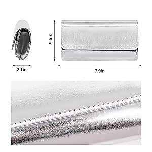 Gabrine Womens Hologram Holographic Evening Bag Shoulder Bag Crossbody Bag Handbag Clutch Purse for Wedding Party Prom(Silver)