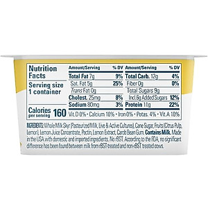 Icelandic Provisions Extra Creamy Skyr Lemon Whole Milk Yogurt, 4.4 oz