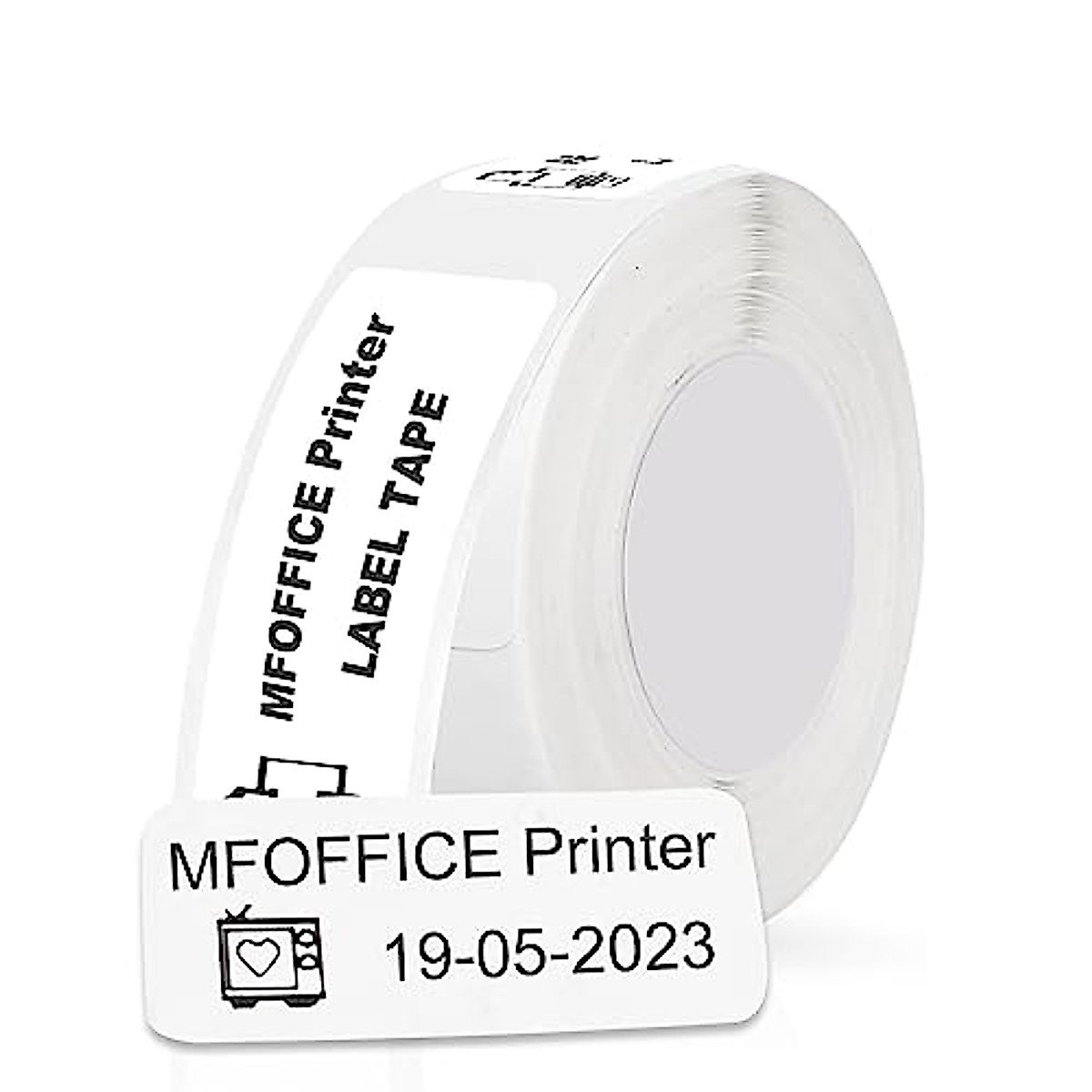 MFoffice D11/D110/D101 Label Maker Tape, White Thermal Sticker Label 0.47"×1.57" (12x40mm), Waterproof Self-Adhesive Multipurpose Labeling Tape Replacement 160 Sheets/Roll