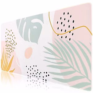 iCasso Desk Pad,Extended Gaming Mouse Pad (35.4x15.7 in), Large Non-Slip Rubber Base Mousepad with Stitched Edges, Waterproof Keyboard Mouse Mat Desk Pad for Work, Office, Home (Morandi)