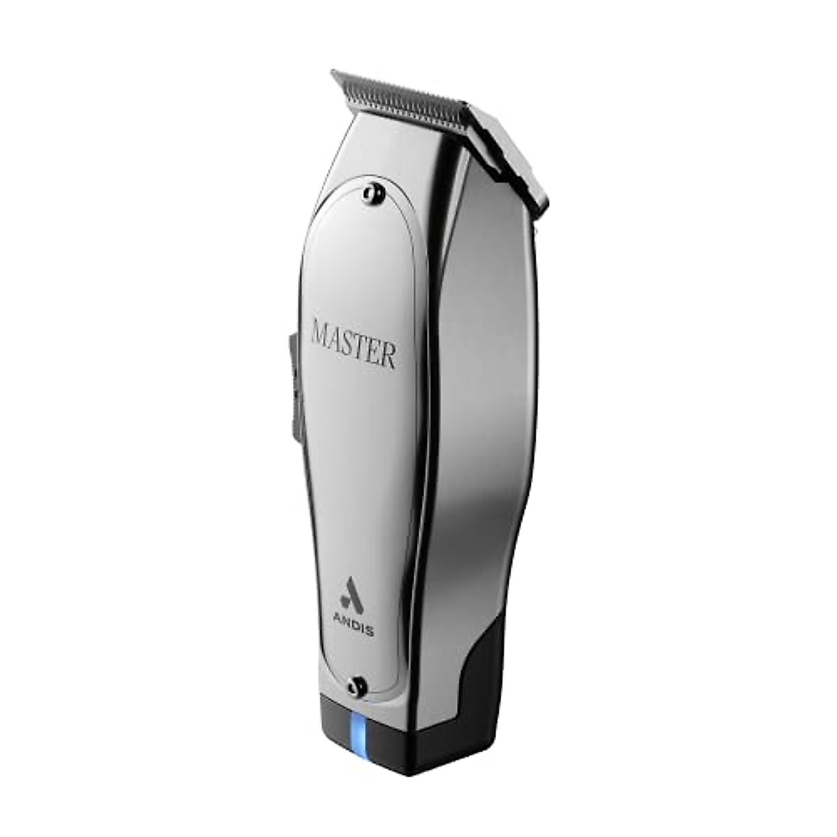 Andis 12660 Professional Master Corded/Cordless Hair Trimmer, Adjustable Carbon Steel Blade Hair Clipper for Close Cutting, Chrome