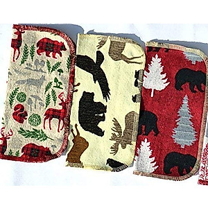 1 Ply Winter Lodging, Set Napkins 8x8 inches 5 Pack - Little Wipes (R) Flannel