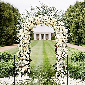 Ashman Shepherd Hook 65 Inch Curled (2 Pack), 1/2 Black Inch Diameter, Solid Metal for Hanging Plant Bird Feeders, Mason Jars, Flower Basket, Christmas Lights, Lanterns, Garden Stakes, and Weddings