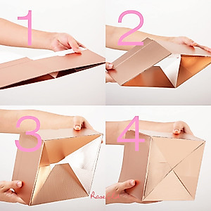 ROSEGLD Gift Box 9x6.5x3.8 Inches, Glossy Gift Box with Lid, Bridesmaid Gift Box, Rectangle Collapsible Box with Magnetic Lid for Gift Packaging (Glossy Rose Gold)