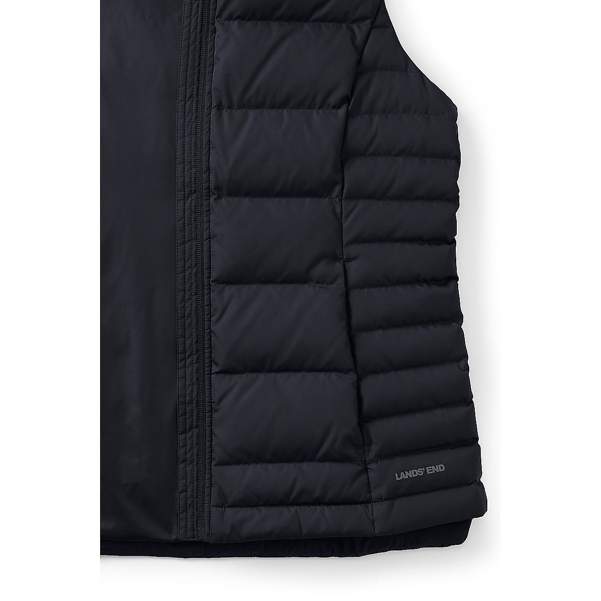 Lands' End Womens Puffer Down Vest Black Regular X-Large
