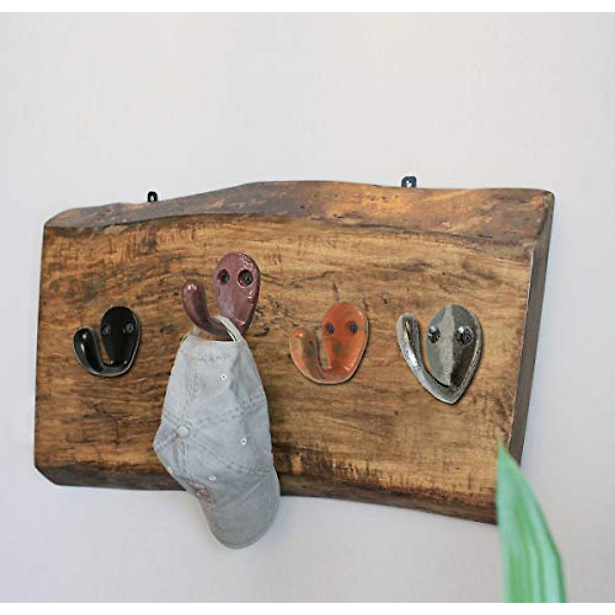 NACH Mini Single Hook - Heavy-Duty Cast Iron Wall Hooks - Decorative Hooks for Hanging - Easy-to-Install Key Holder, Towel Holder, Umbrella Holder, and Hat Holder - 24 Count, Black (JS-90-6320)