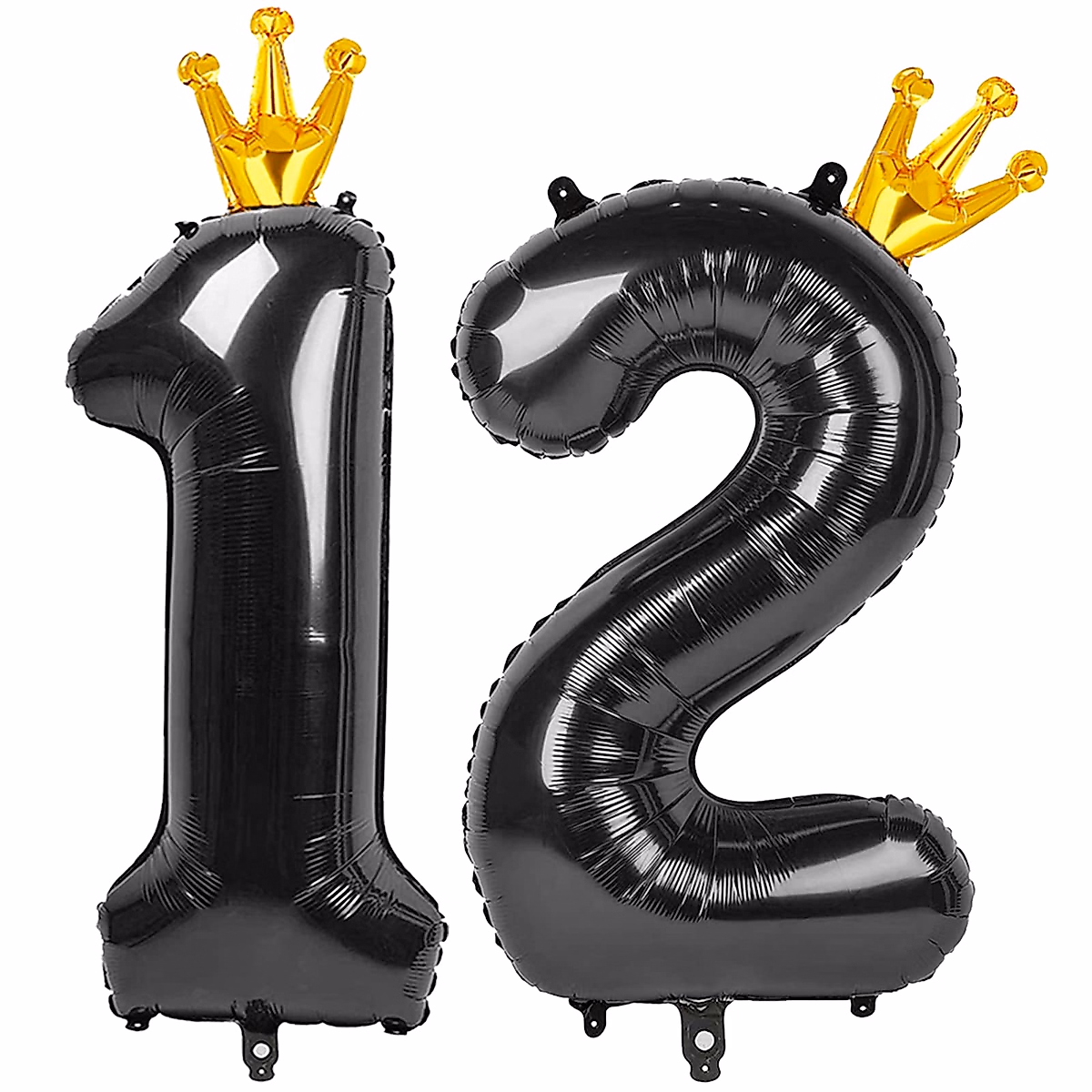 Black Number 12 Balloon 40 in, 12 Number Balloon, 12th Black Birthday Decorations, 12 Year Old Girl Boy Party Suppliers