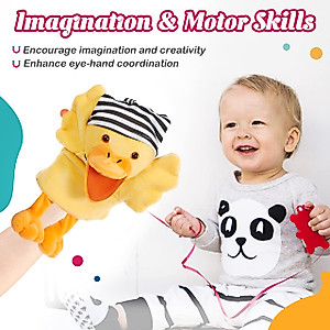 SpecialYou Duck Hand Puppet Vivid Plush Interactive Toy Yellow Hand Puppet with Movable Mouth- Hand Puppets for Kids All Ages, 12.5inches. (Duck)