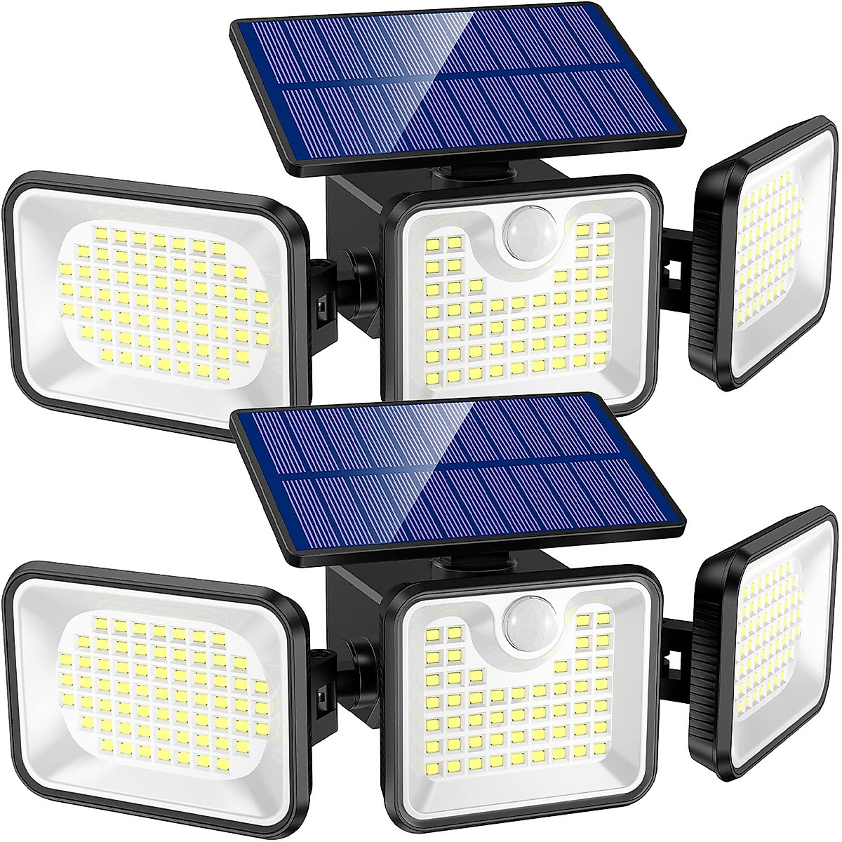 Aigleya Solar Outdoor Lights, 3000LM180 LED Motion Sensor Outdoor Lights 3 Heads Solar Security Lights IP65 Solar Flood Lights,270° Wide Angle Luces Solares para Exteriores with 3 Modes(2 Packs)
