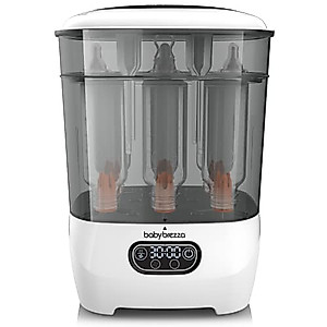 Baby Brezza Bottle Sterilizer and Dryer Advanced – HEPA Filter And Steam Sterilization – Dries 33 Percent Faster Then Original - Universal Fit up to 8 Baby Bottles And 2 Sets of Pump Parts (Any Brand)