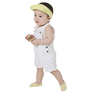 5 Pairs Baby Girls Boys No Show Socks Non-Skid with Grippers, Unisex Newborn Seamless Half Cushion Low Cut Socks, Anti Slip Socks for Infants Toddlers