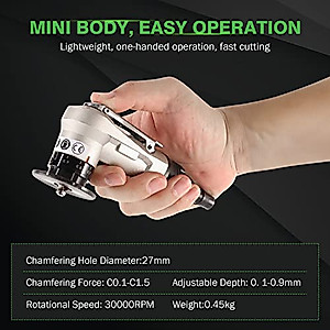 POWLAB Pneumatic Chamfer Tool - Mini Pneumatic Chamfering Machine Set for Metal Deburring,Handheld Metal Edge Beveler with Replaceable Blades,Achieve Perfect 45° Arcs for Precision Metalworking