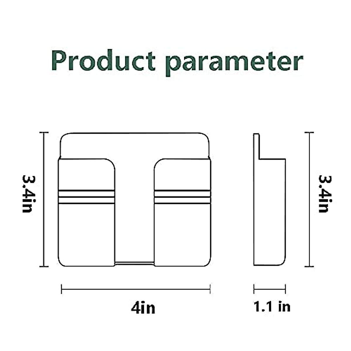 CEI&BPY Wall Mount Phone Holder, Phone Stand with Adhesive and Data Cable Receiving Hole, Cell Phone Holder for Charging,Bedroom, Compatible with iPhone and Android (Black)