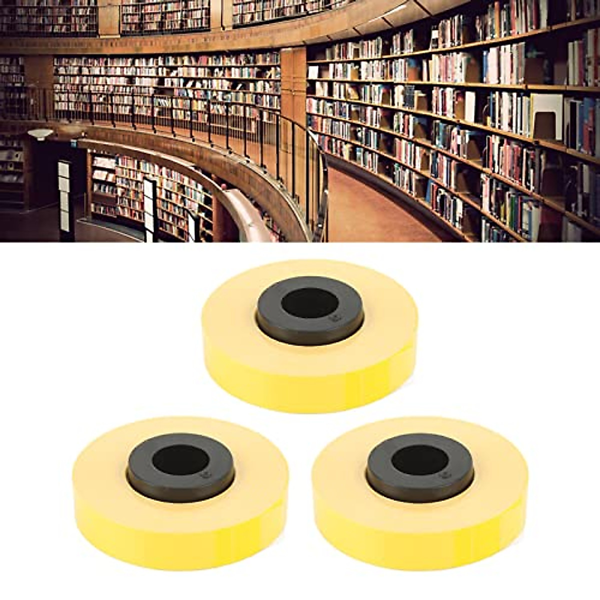 3 Roll Label Maker Tape Refills Tape Each 26.2ft Length 9mm Width Tear Resistant PET Label Maker Tape Refills for LM 370 380 390 (Yellow)