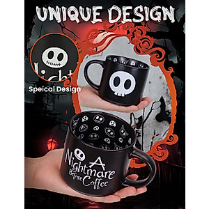 Cessfle Nightmare Before Christmas Gifts, Nightmare Before Christmas Mug, Jack Smile Face Skellington Christmas Coffee Mug 14oz, Christmas Gifts for Women Men