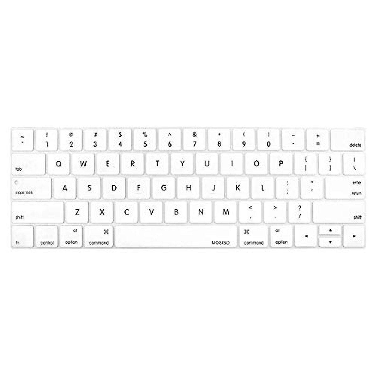 MOSISO Keyboard Cover Compatible with MacBook Pro with Touch Bar 13 and 15 inch 2019 2018 2017 2016 (Model: A2159, A1989, A1990, A1706, A1707), Silicone Skin Protector, White