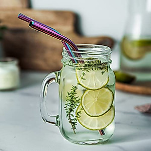 Sihuuu Metal Straws with case, Reusable Stainless Steel Straws with Brush, Extra Long Travel Drinking Straws for YETI tumbler, Coffee Mug, Water Bottle, Dishwasher Safe, Popotes de Acero Inoxidable