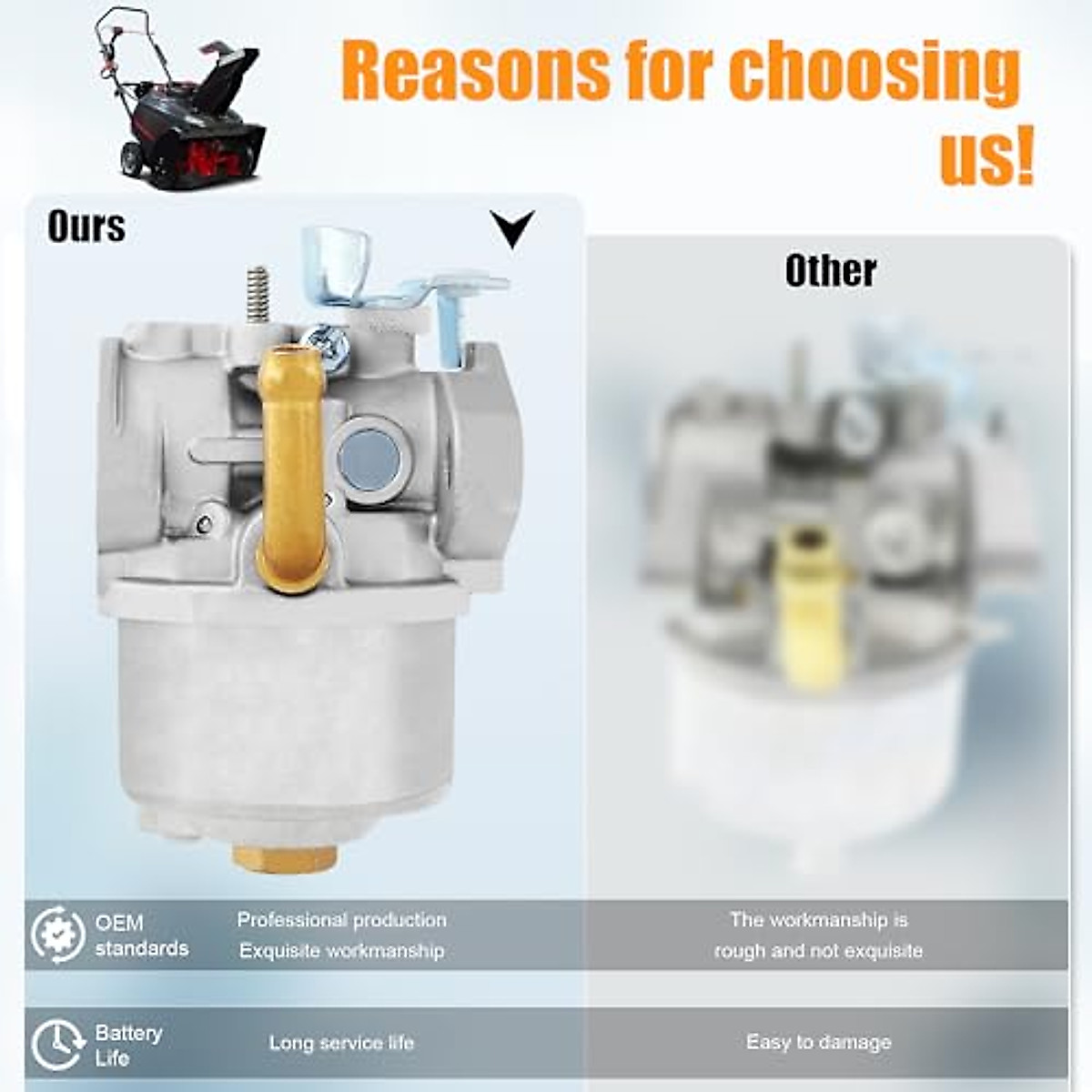 QAZAKY Carburetor Compatible with Toro 38624 38629 38629C 38637 38637C 38639 38639C Snowthrower Snow Thrower