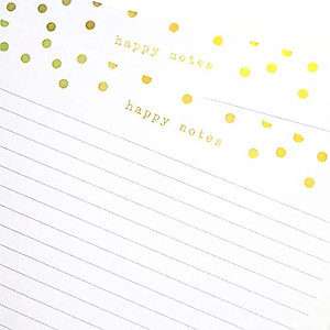 me & my BIG ideas Note Paper Sheets - The Happy Planner Scrapbooking Supplies - 24 Sheets of Pre-Punched Paper, Double-Sided Paper with Gold Foil - Make Lists, Take Notes, Doodle - Big Size